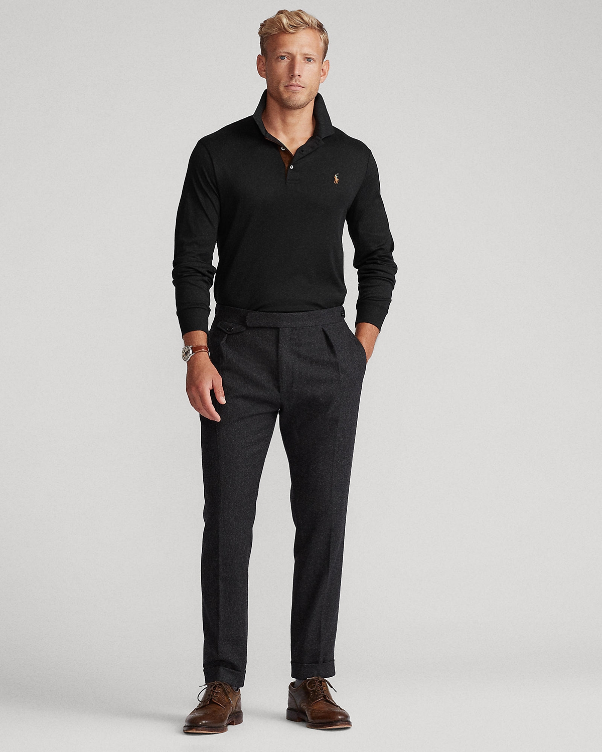 POLO RALPH LAUREN classic fit soft cotton long-sleeve polo shirt